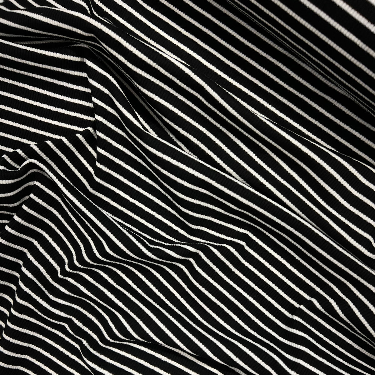 Cotton Spandex Striped Rib - Black & White – Fabric Box