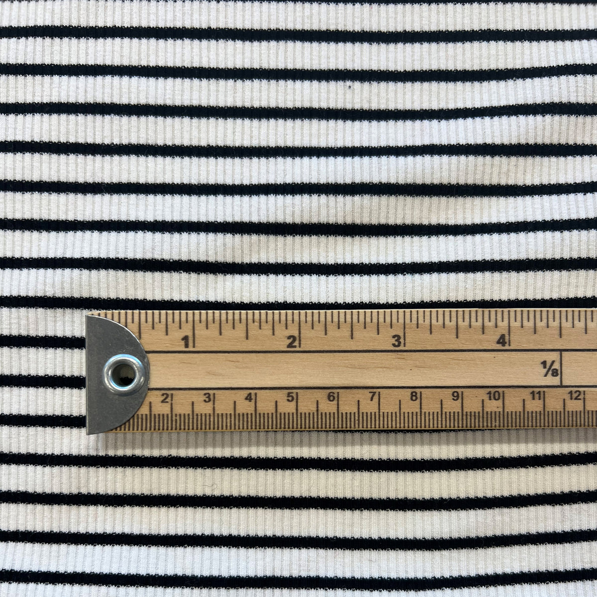Cotton Spandex Striped Rib - White & Black – Fabric Box