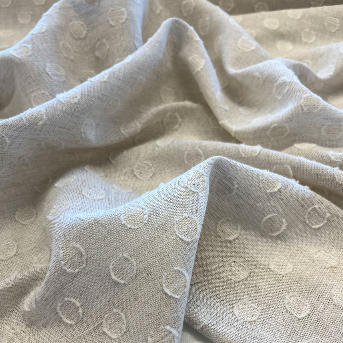 Linen Cotton Clipped Spot Jacquard - Natural – Fabric Box