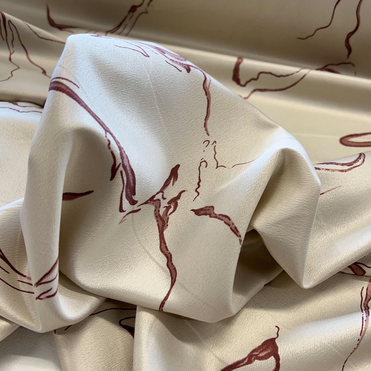 Printed Satin Deadstock - Vanilla Ripple – Fabric Box